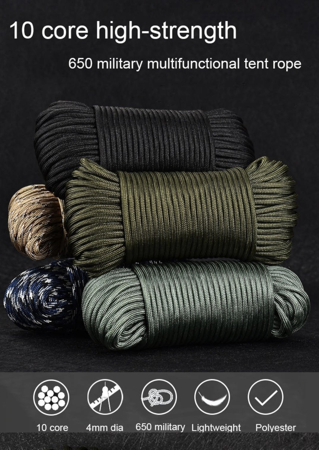 Paracord 10 Strand High Strength - 961 AirgunZ